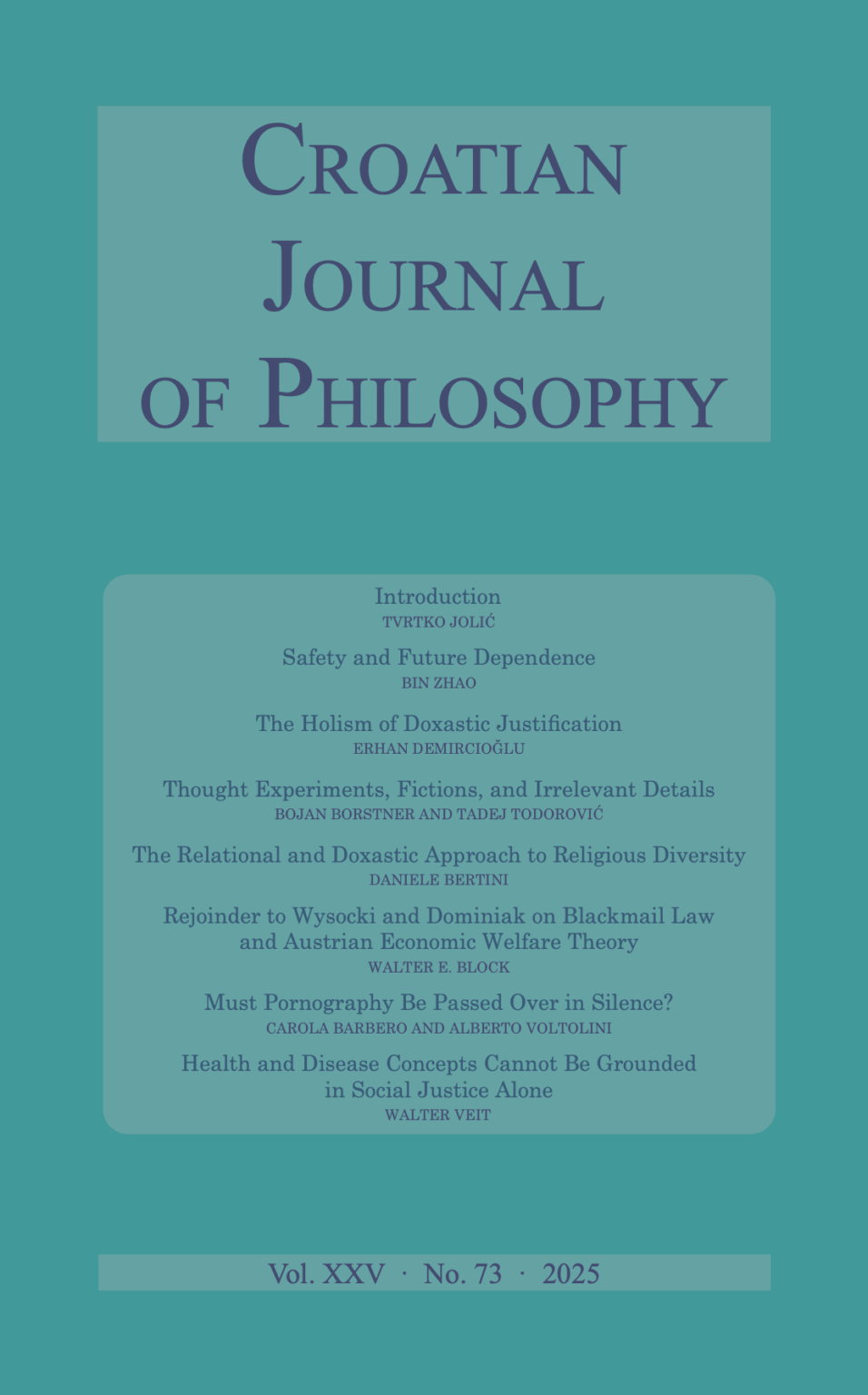 Croatian Journal of Philosophy
